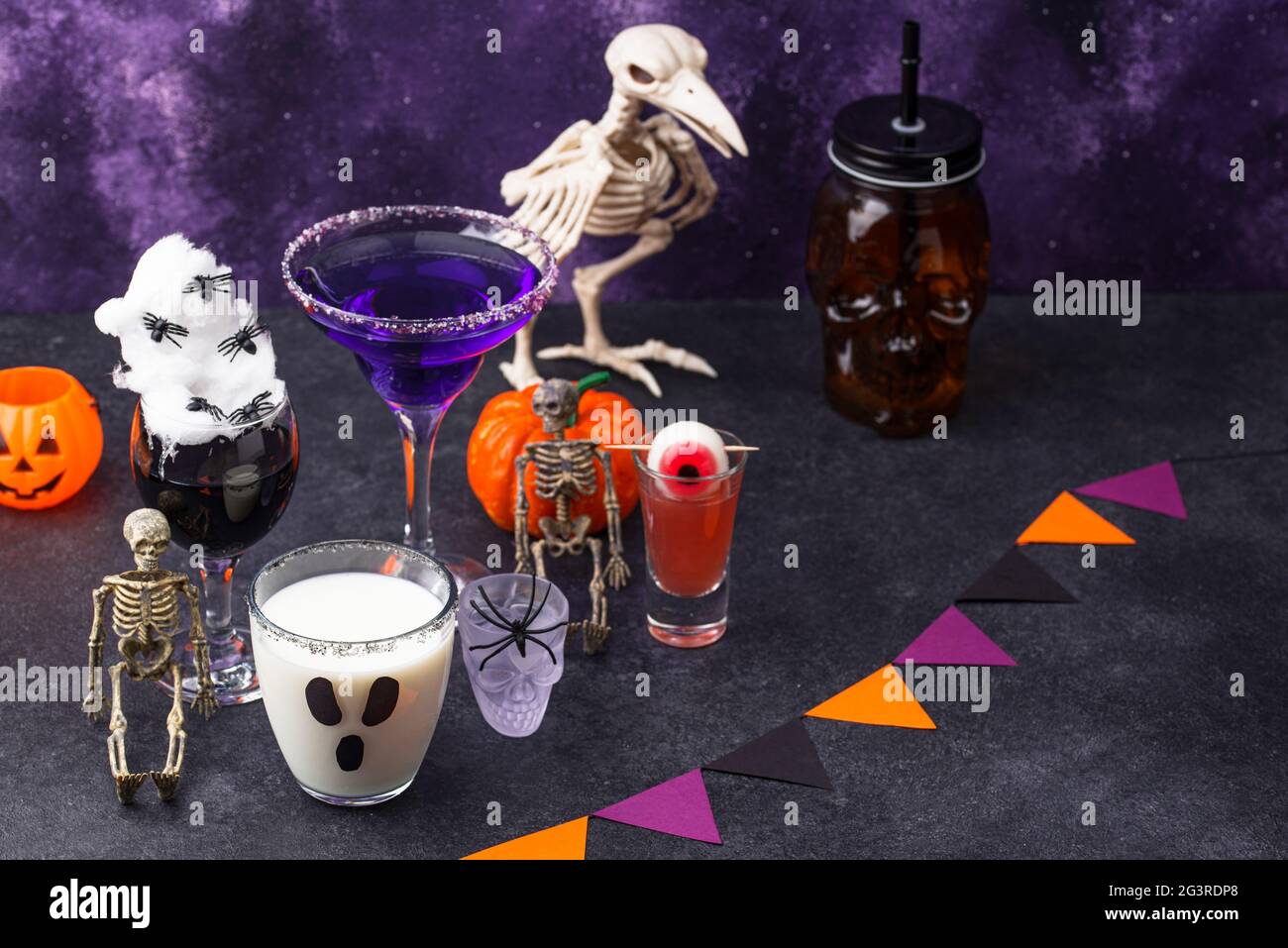 Set of various Halloween drinks Stock Photo - Alamy
