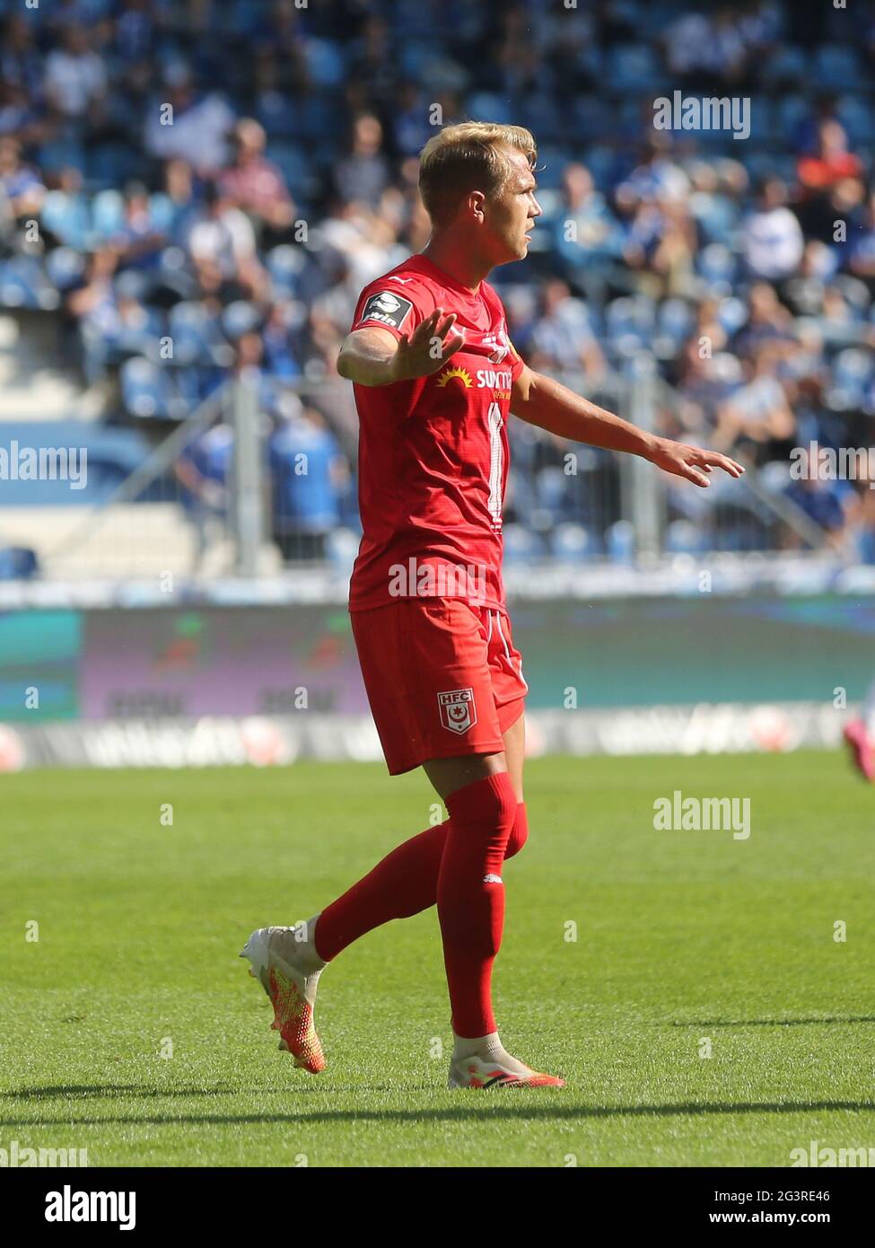 German footballer Lukas Boeder Hallescher FC DFB 3rd league season 2020 ...