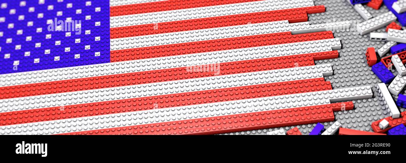 Clamp bricks assembled as stars and stripes Stock Photo - Alamy