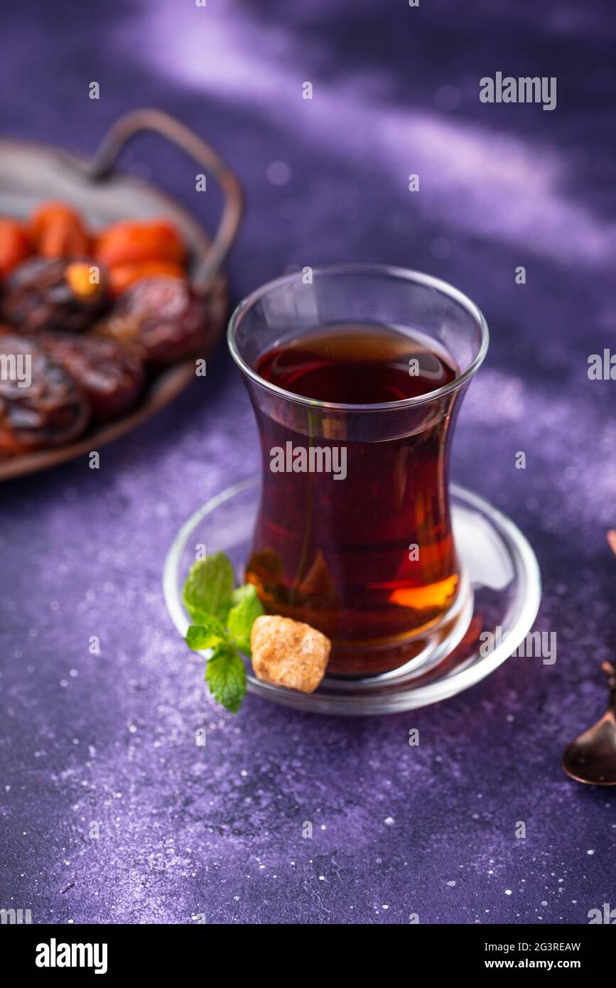 Turkish tea with dried fruits Stock Photo - Alamy