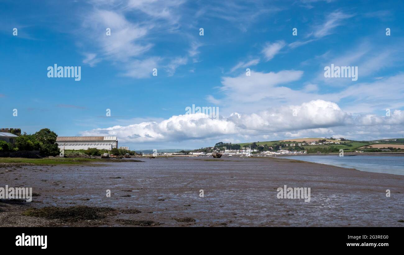 View of River Torridge estuary showing Instow village and Appledore ...