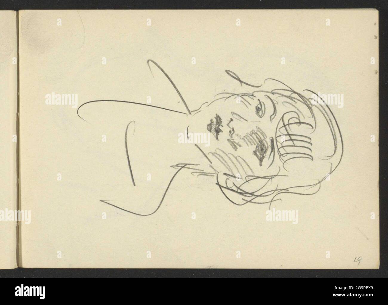 Woman head. Leaf 19 Recto from sketchbook LXV with 27 sheets Stock ...