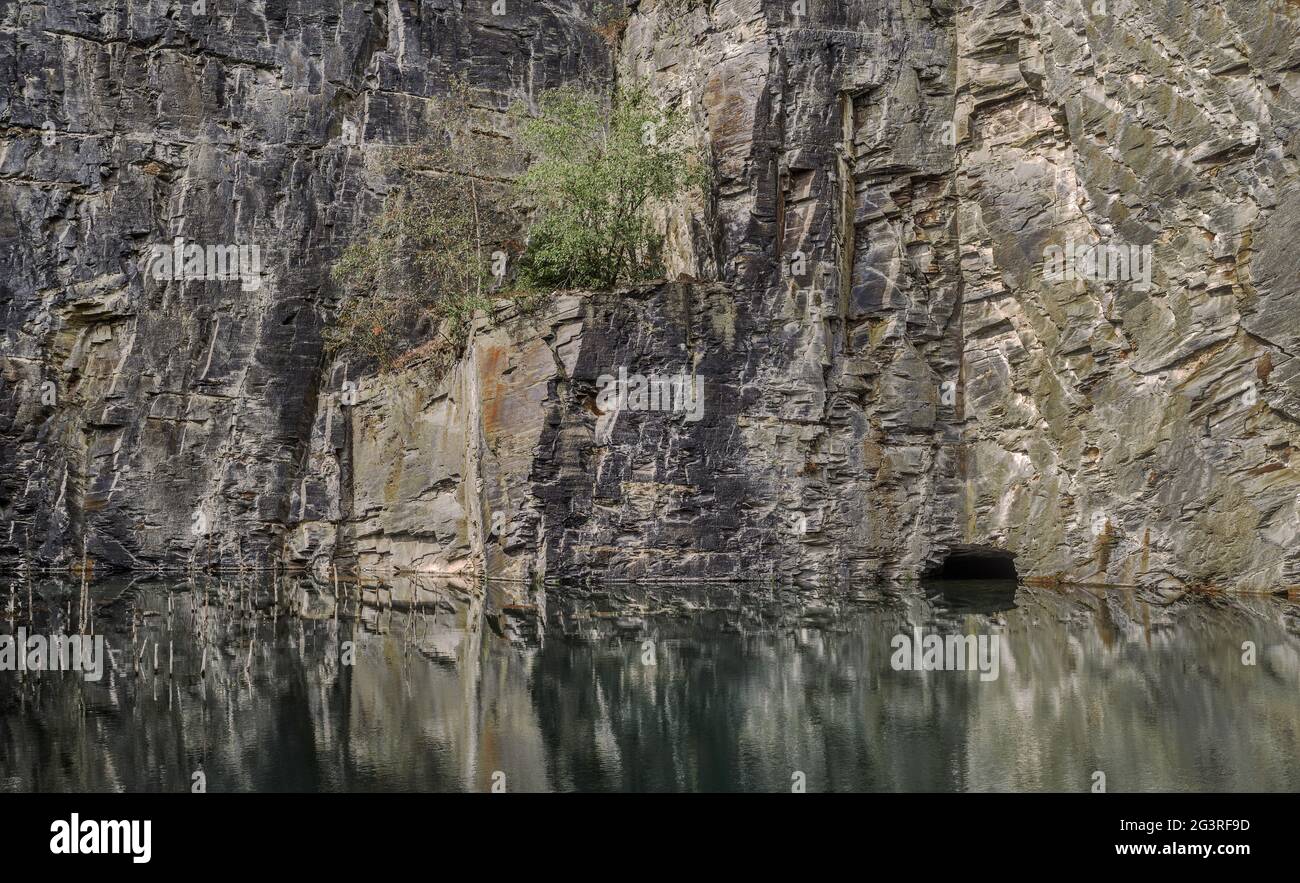 Flooded slate mining Stock Photo - Alamy