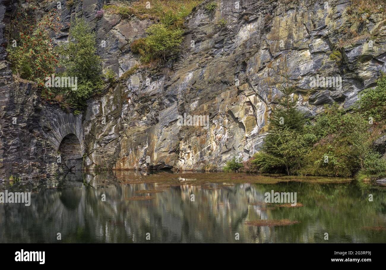 Flooded slate mining Stock Photo - Alamy