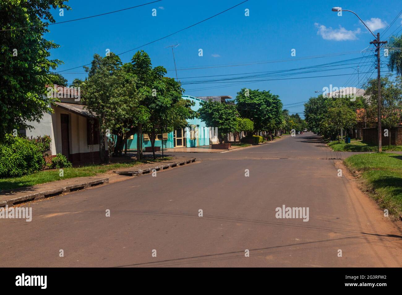 Street in Coronel Bogado town, Paraguay Stock Photo - Alamy