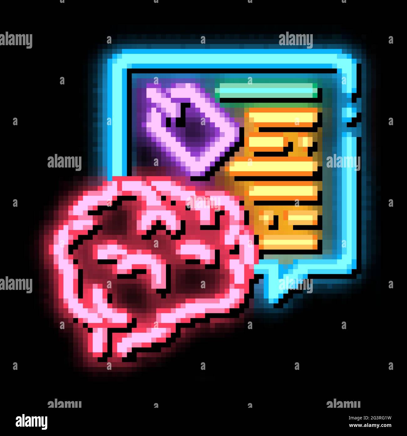 brain price information neon glow icon illustration Stock Vector Image ...