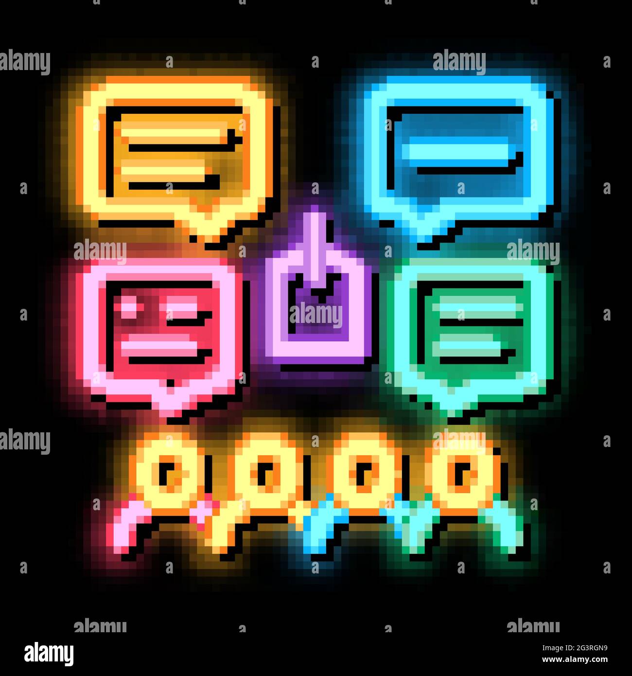 people discuss price neon glow icon illustration Stock Vector Image ...