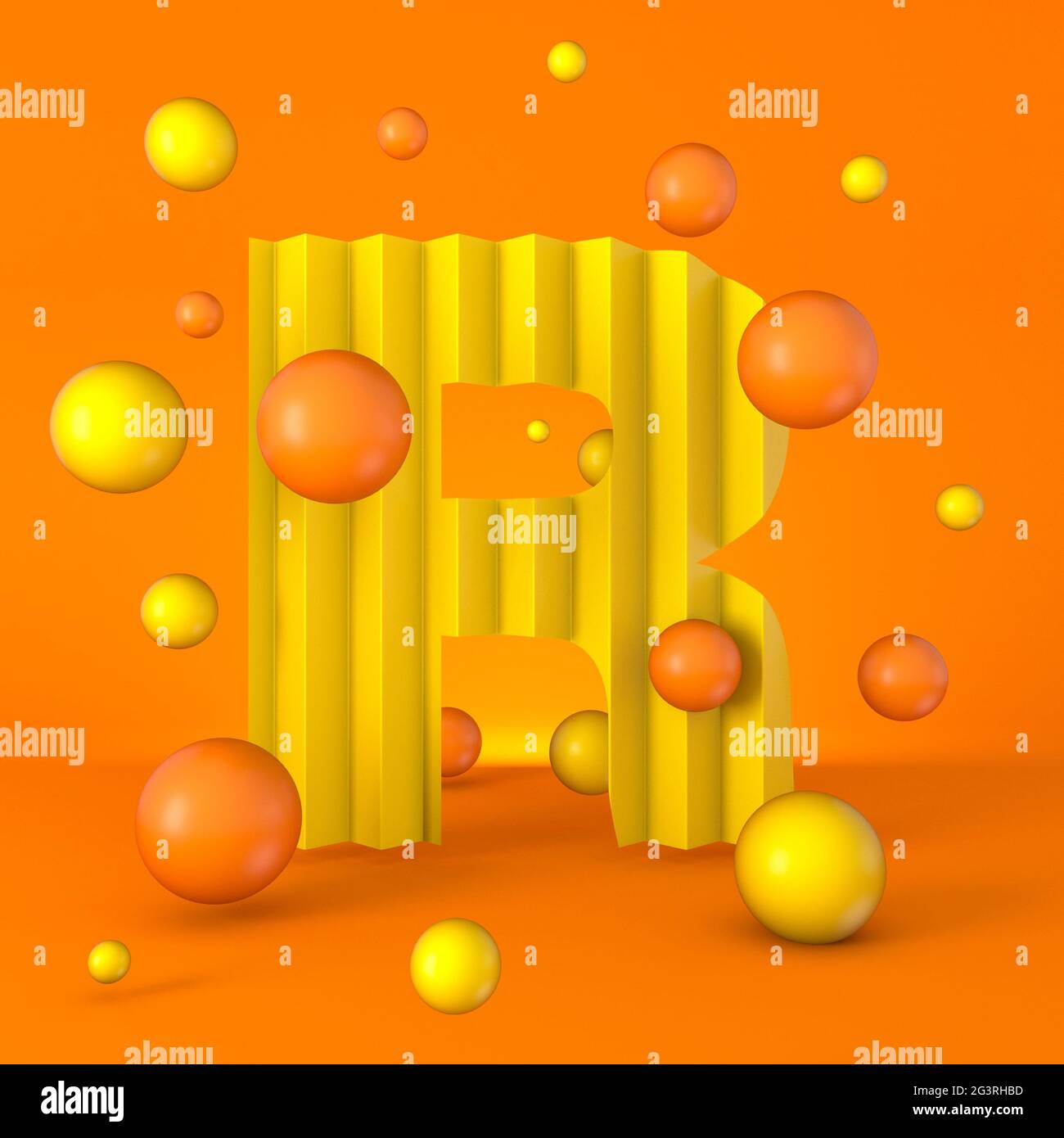 Warm minimal yellow sparkling font Letter R 3D Stock Photo - Alamy