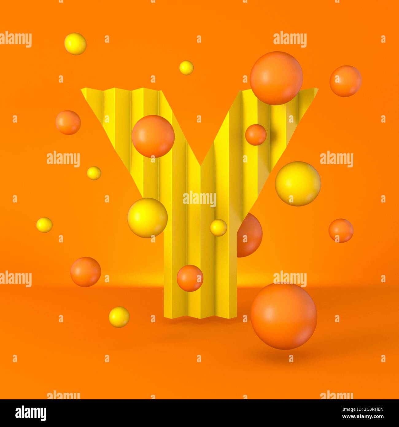 Warm minimal yellow sparkling font Letter Y 3D Stock Photo - Alamy