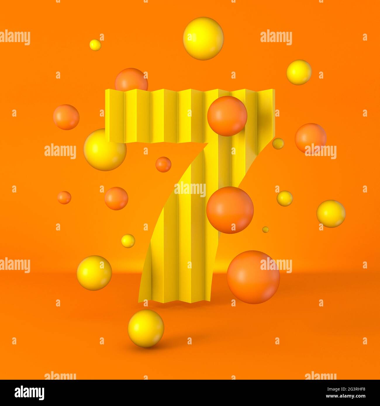 Warm minimal yellow sparkling font Number 7 SEVEN 3D Stock Photo - Alamy