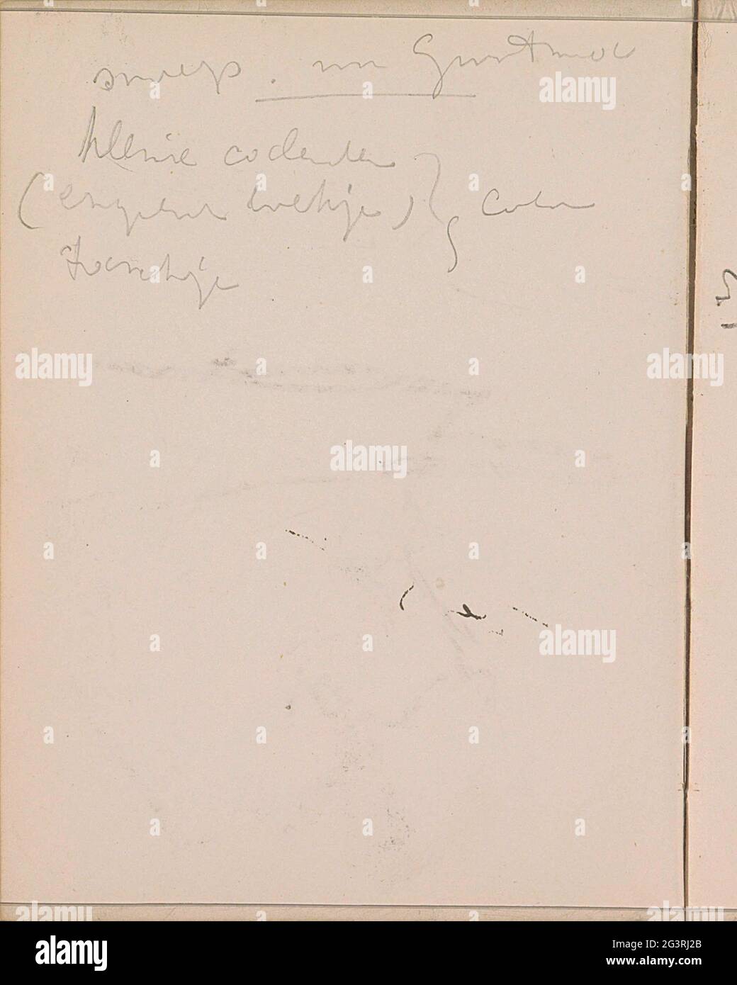 Note. Leaf 47 Verso from a sketchbook with 72 sheets Stock Photo - Alamy