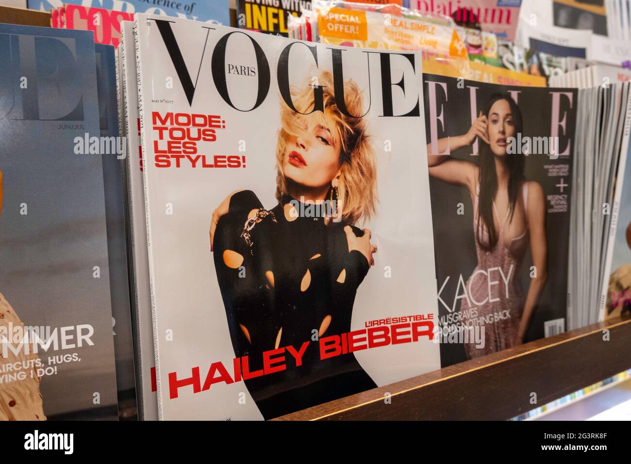 Magazine rack at Barnes & Noble Booksellers featuring a variety of ...