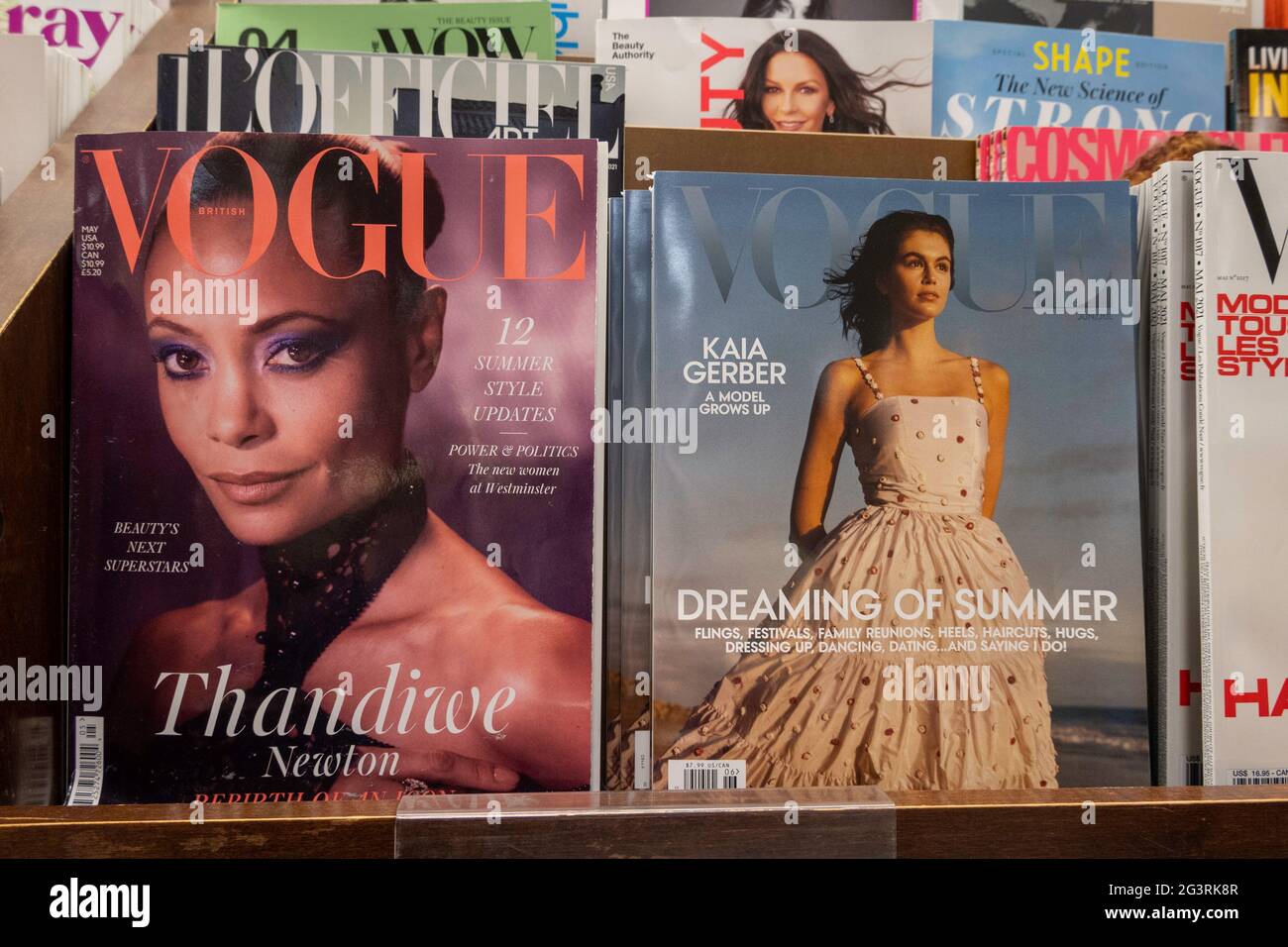 Magazine rack at Barnes & Noble Booksellers featuring a variety of ...