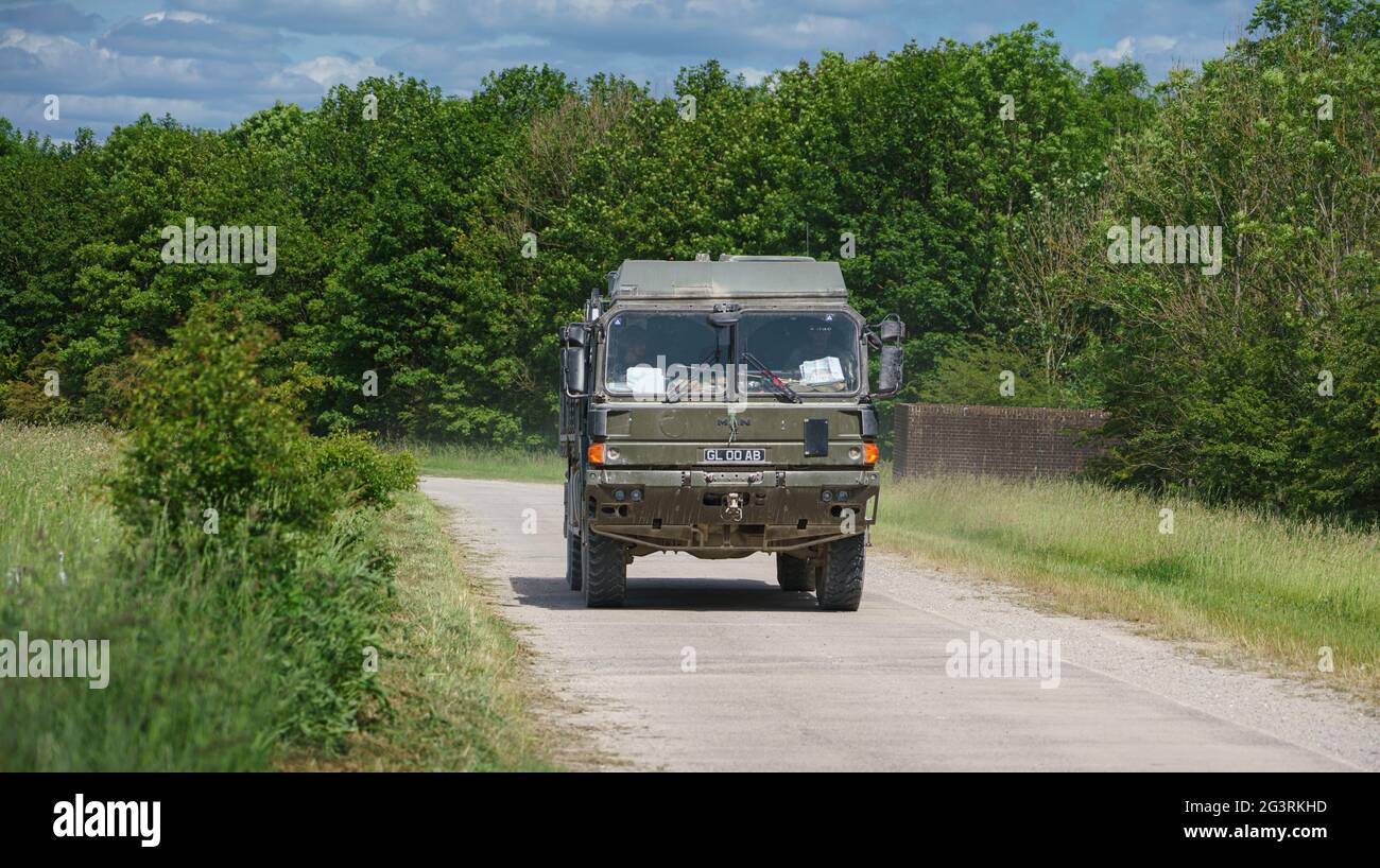 British army support logistics vehicle on a training exercise ...