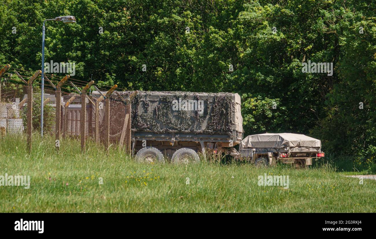British army support logistics vehicle on a training exercise ...