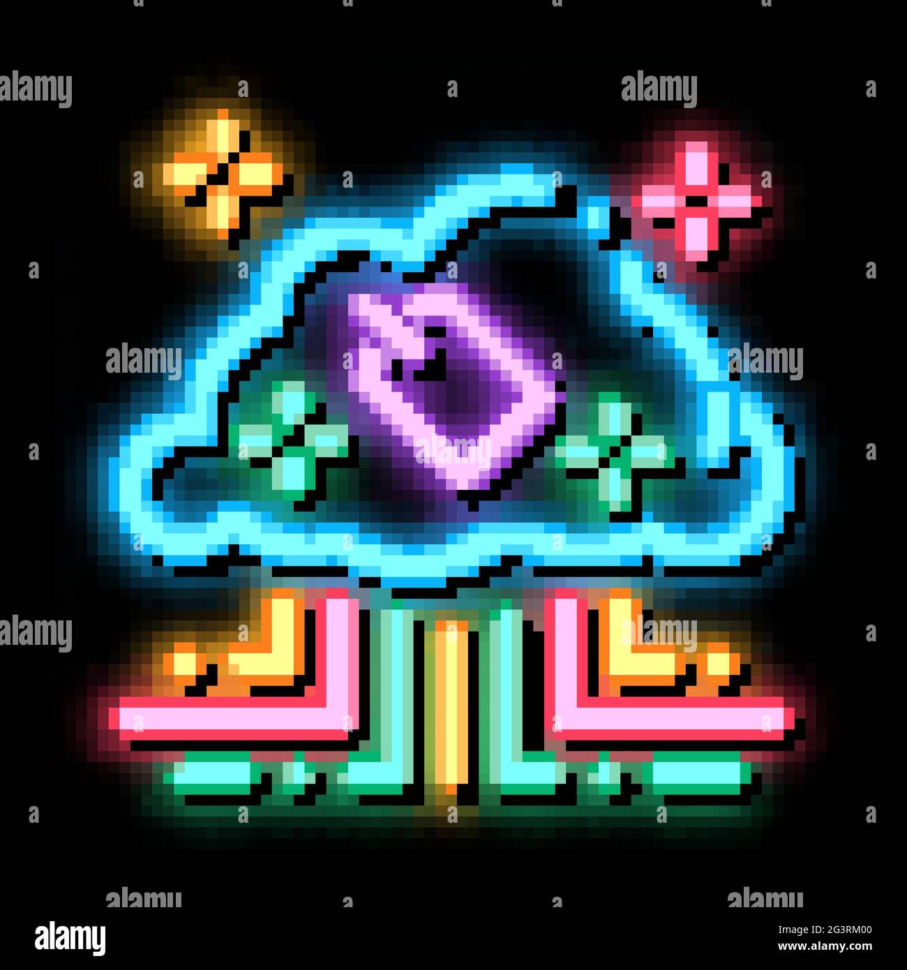 label in internet cloud neon glow icon illustration Stock Vector Image ...