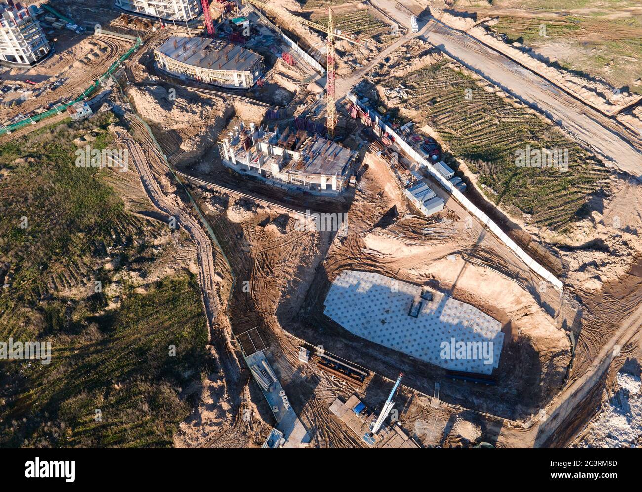 Сonstruction site with foundation pit for monolithic reinforced ...