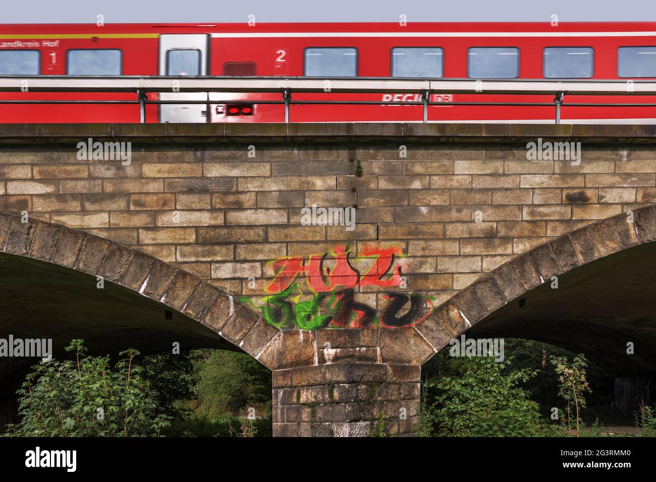 The train on the bridge Stock Photo - Alamy