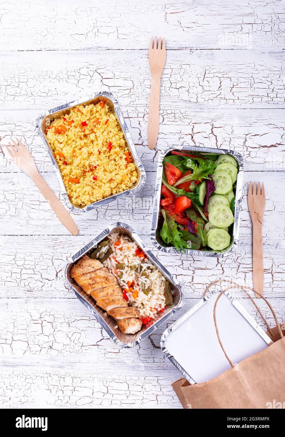 Food delivery concept. Lunch in container Stock Photo - Alamy