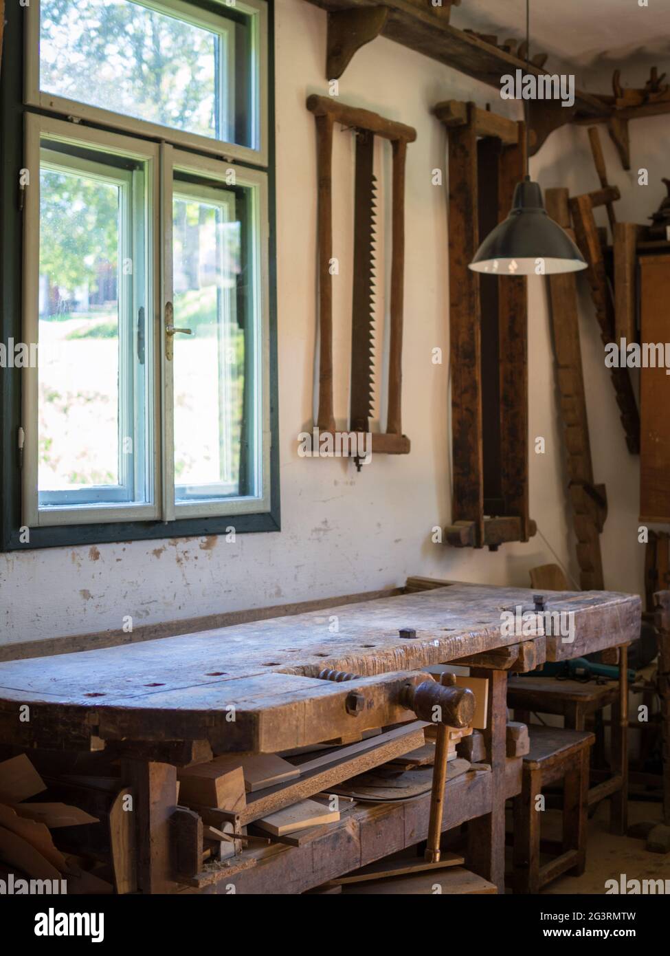 Old workplace of a carpenter Stock Photo - Alamy