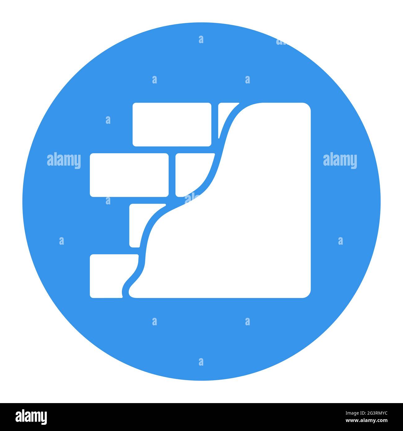 Brick wall with plaster or plastering white glyph icon. Construction ...