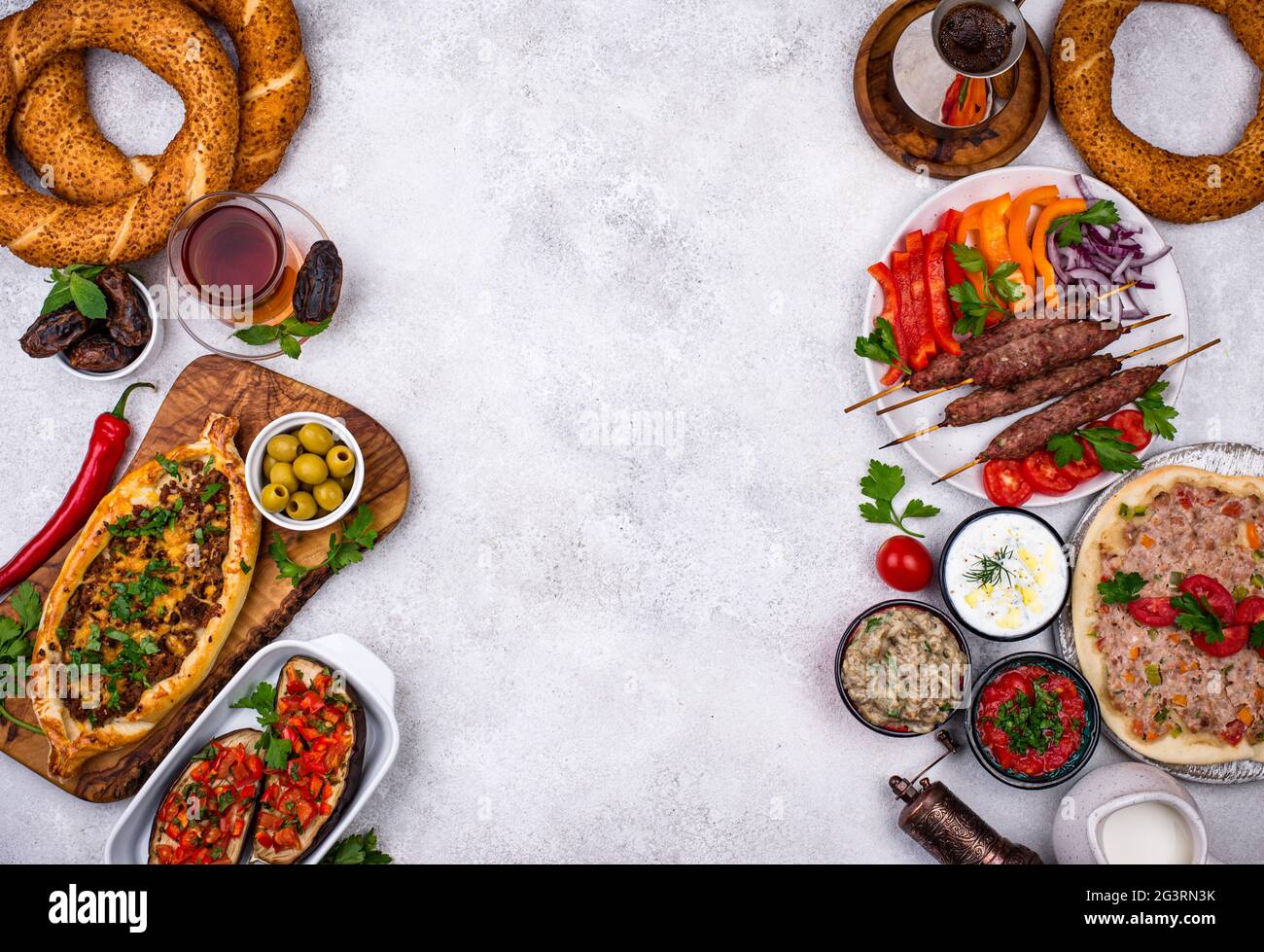 Traditional Turkish or Middle eastern dishes Stock Photo - Alamy