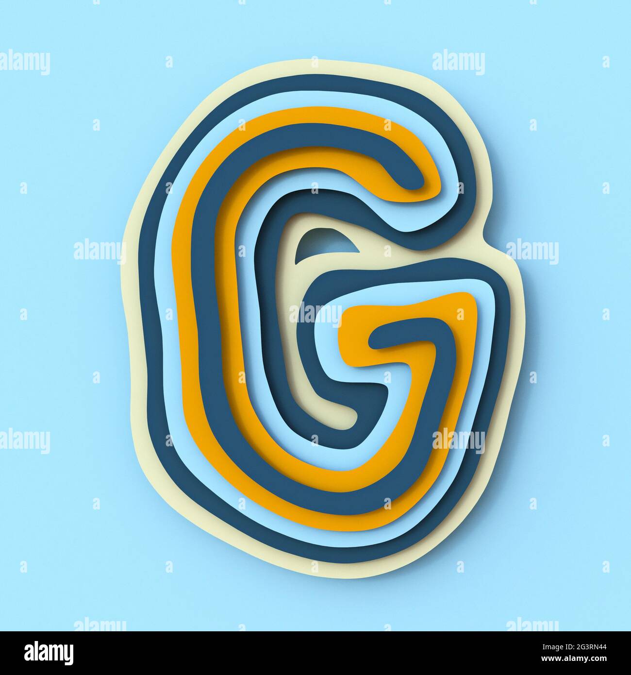 Colorful paper layers font Letter G 3D Stock Photo - Alamy