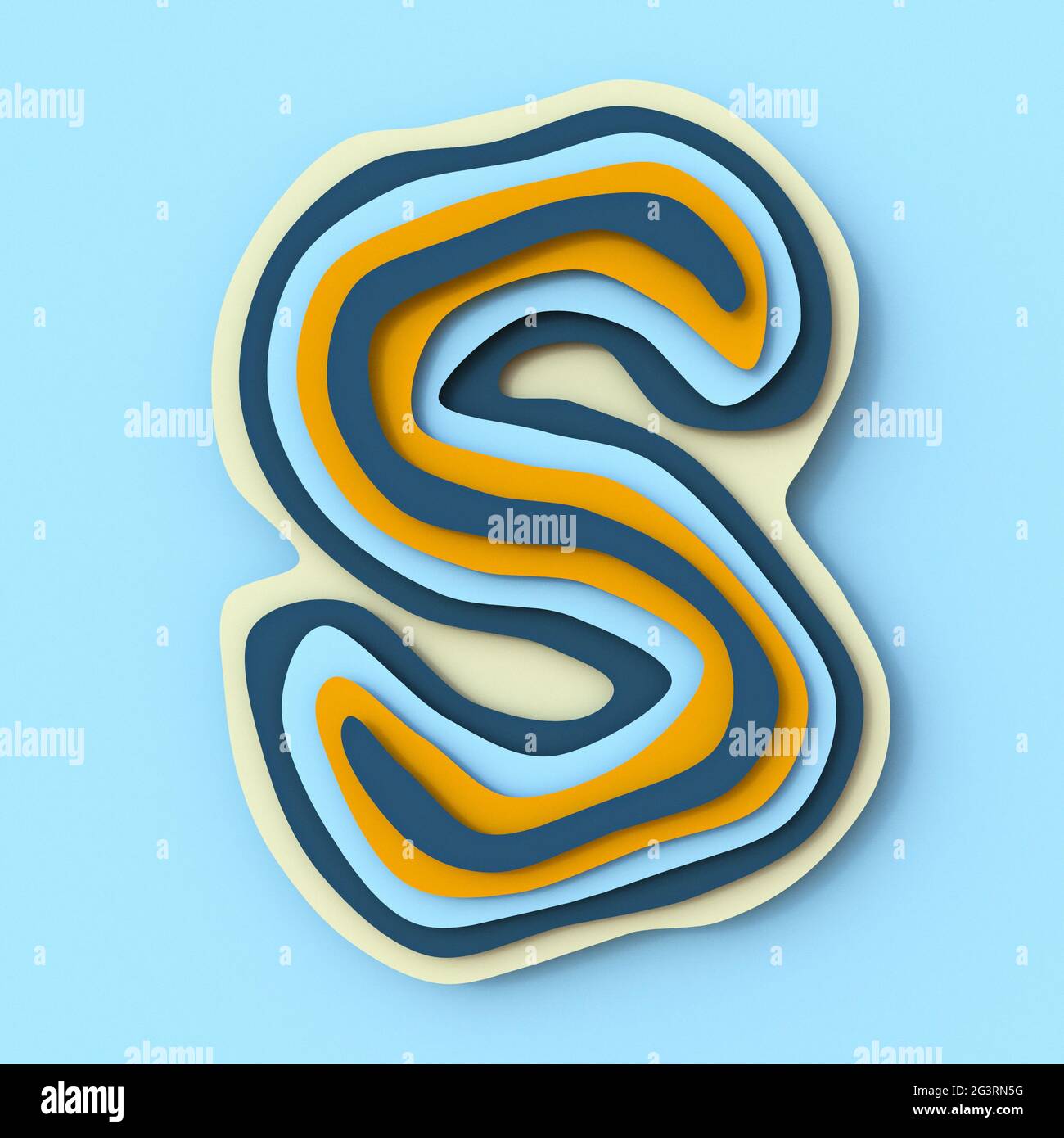 Colorful paper layers font Letter S 3D Stock Photo - Alamy