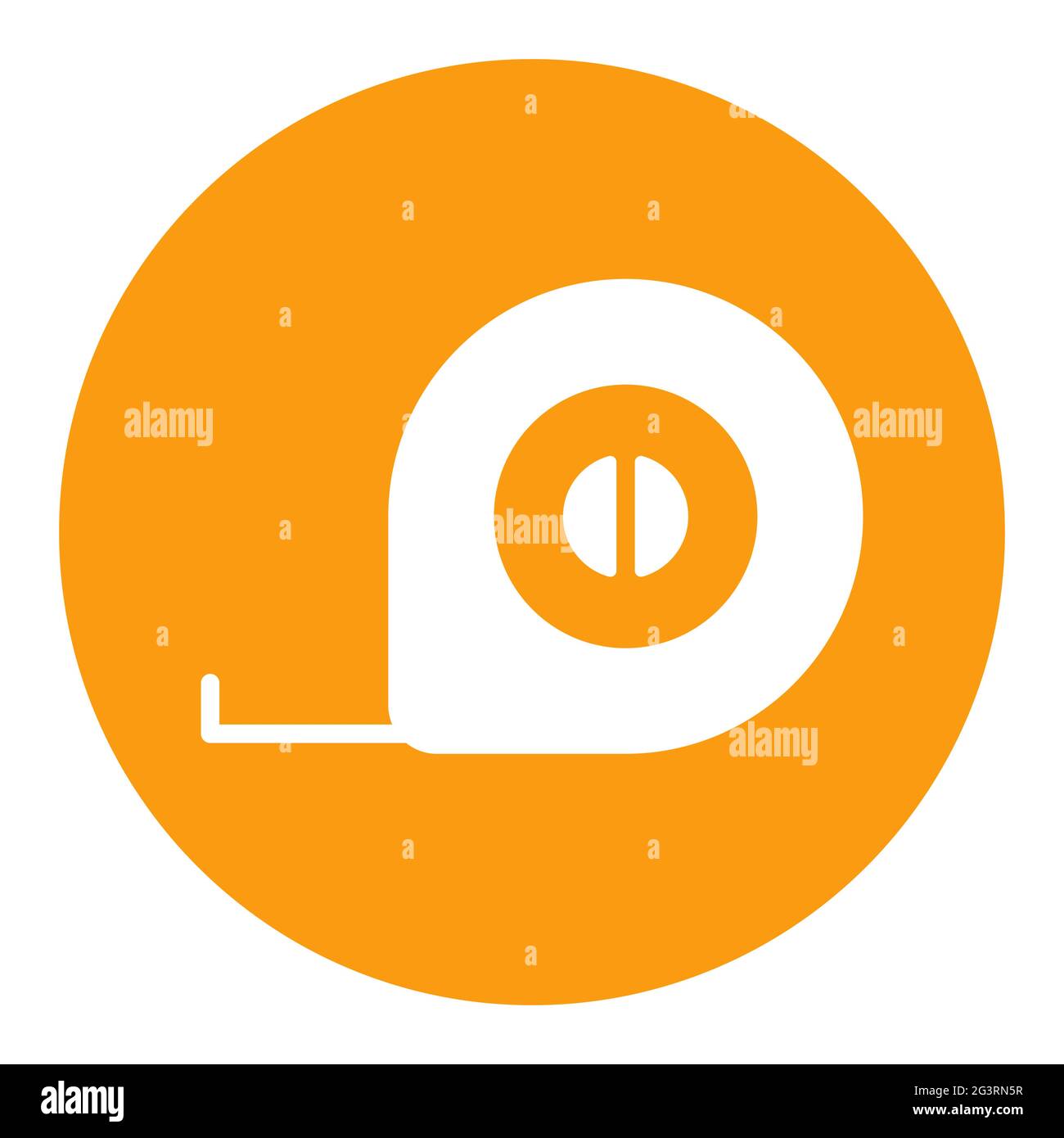 Tape measure vector white glyph icon. Construction, repair and building ...