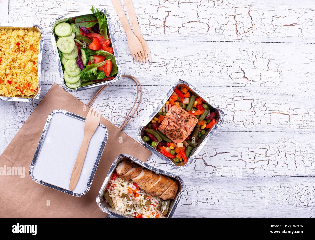 Food delivery concept. Lunch in container Stock Photo - Alamy