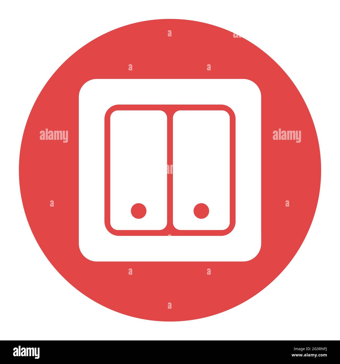 Electrical Switch two buttons white glyph icon. Construction, repair ...