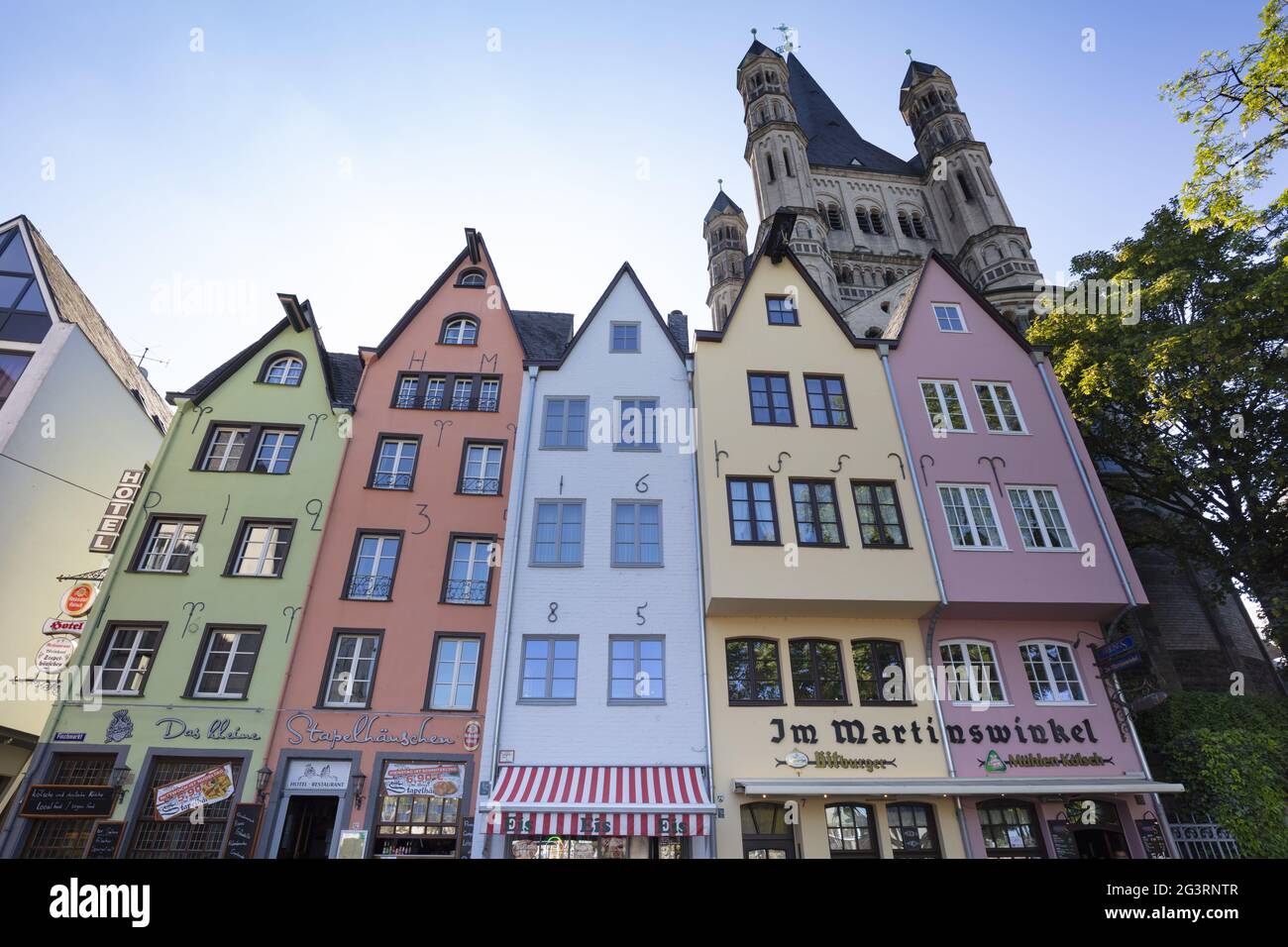 Colored houses at the old town of Cologne Stock Photo - Alamy