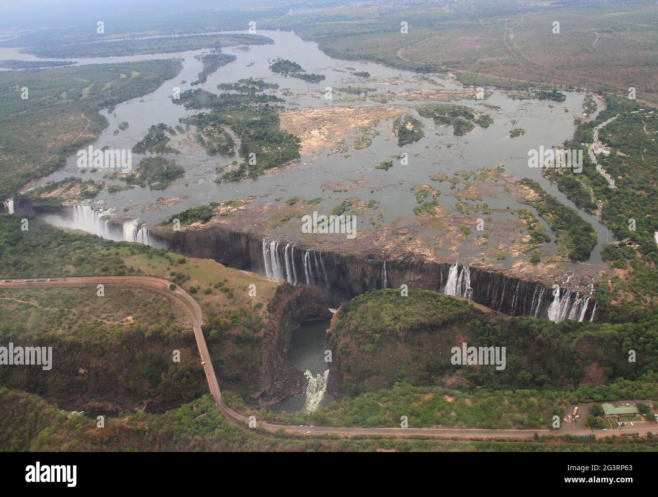 Aerial view of the Victoria Falls In Zimbabwe Stock Photo - Alamy