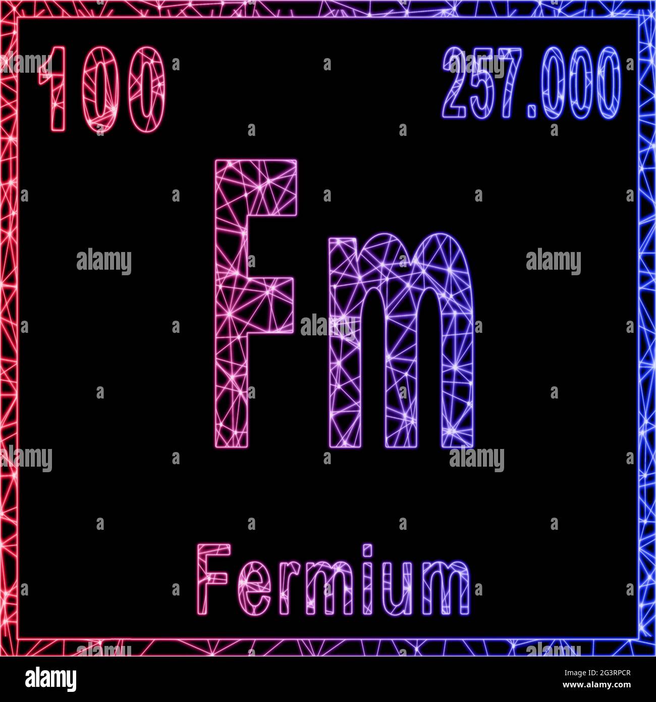 Fermium chemical element, Sign with atomic number and atomic weight ...