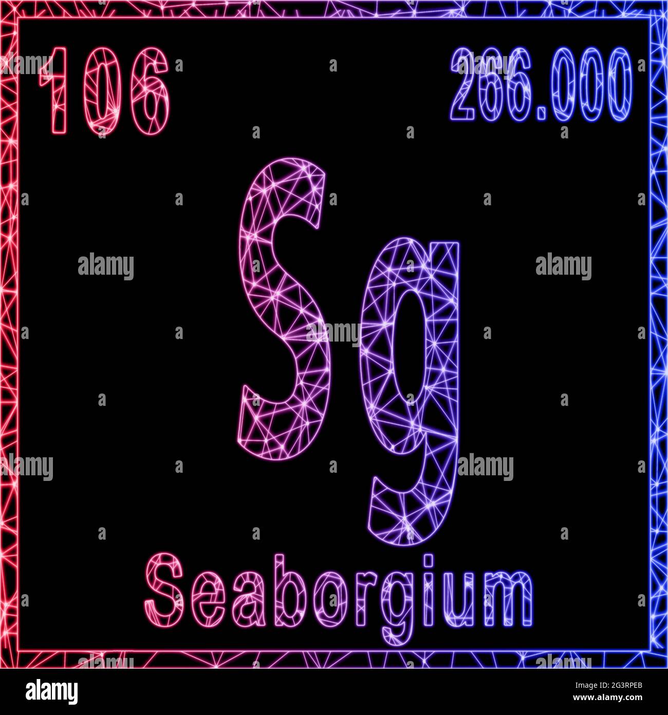 Seaborgium chemical element, Sign with atomic number and atomic weight ...