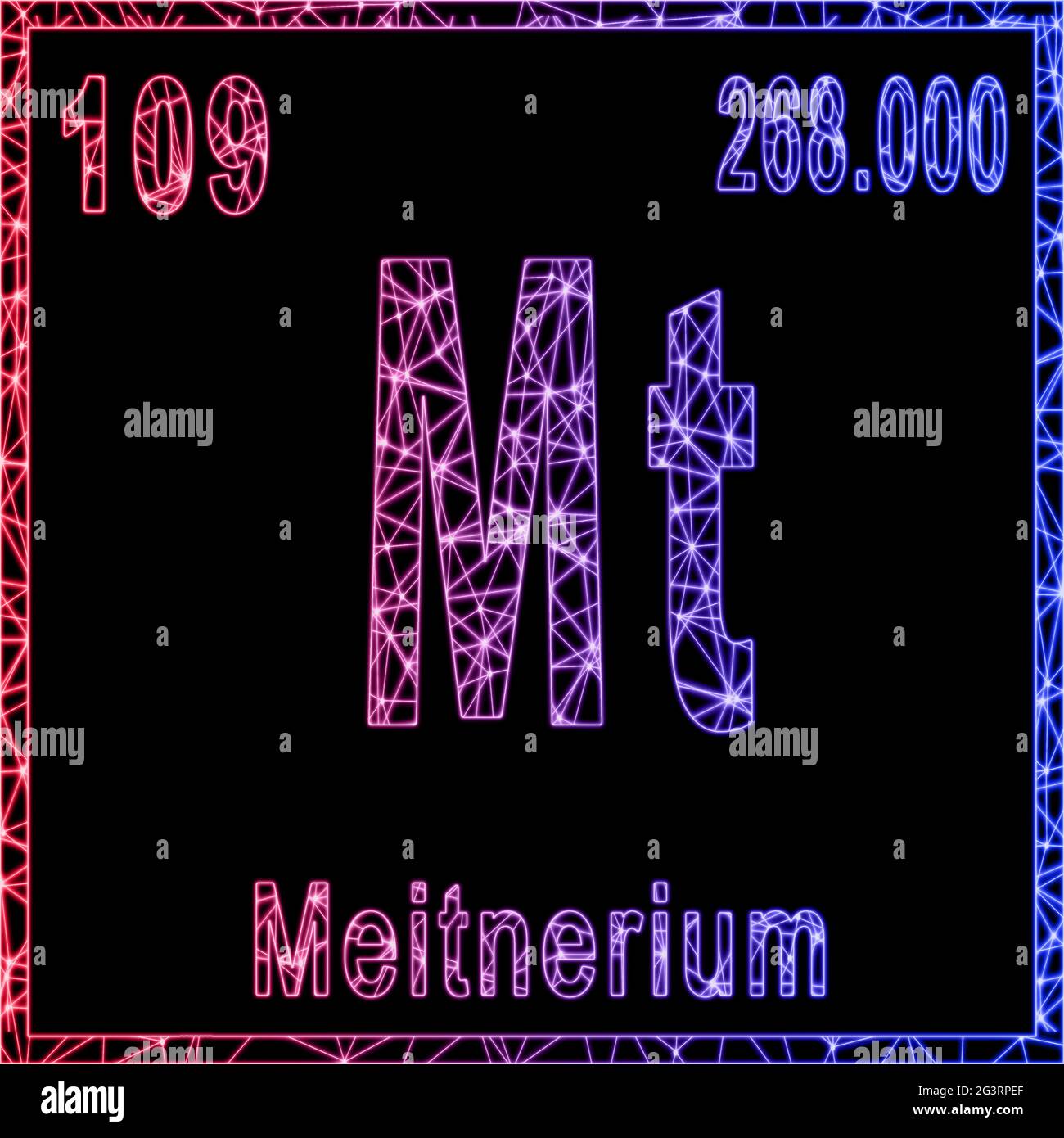Meitnerium chemical element, Sign with atomic number and atomic weight ...