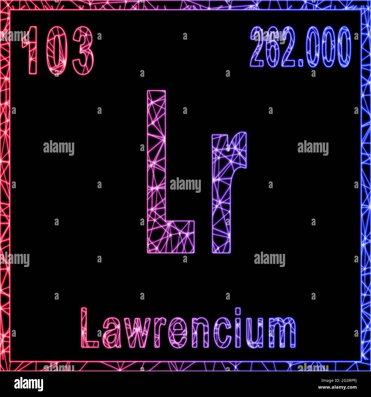 Lawrencium chemical element, Sign with atomic number and atomic weight ...