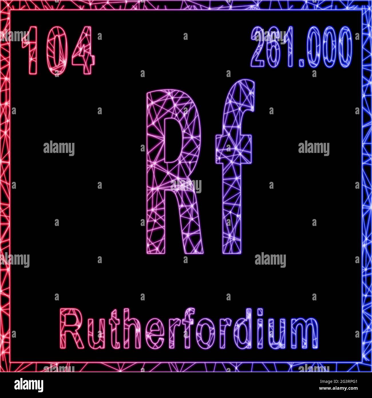 Rutherfordium chemical element, Sign with atomic number and atomic ...