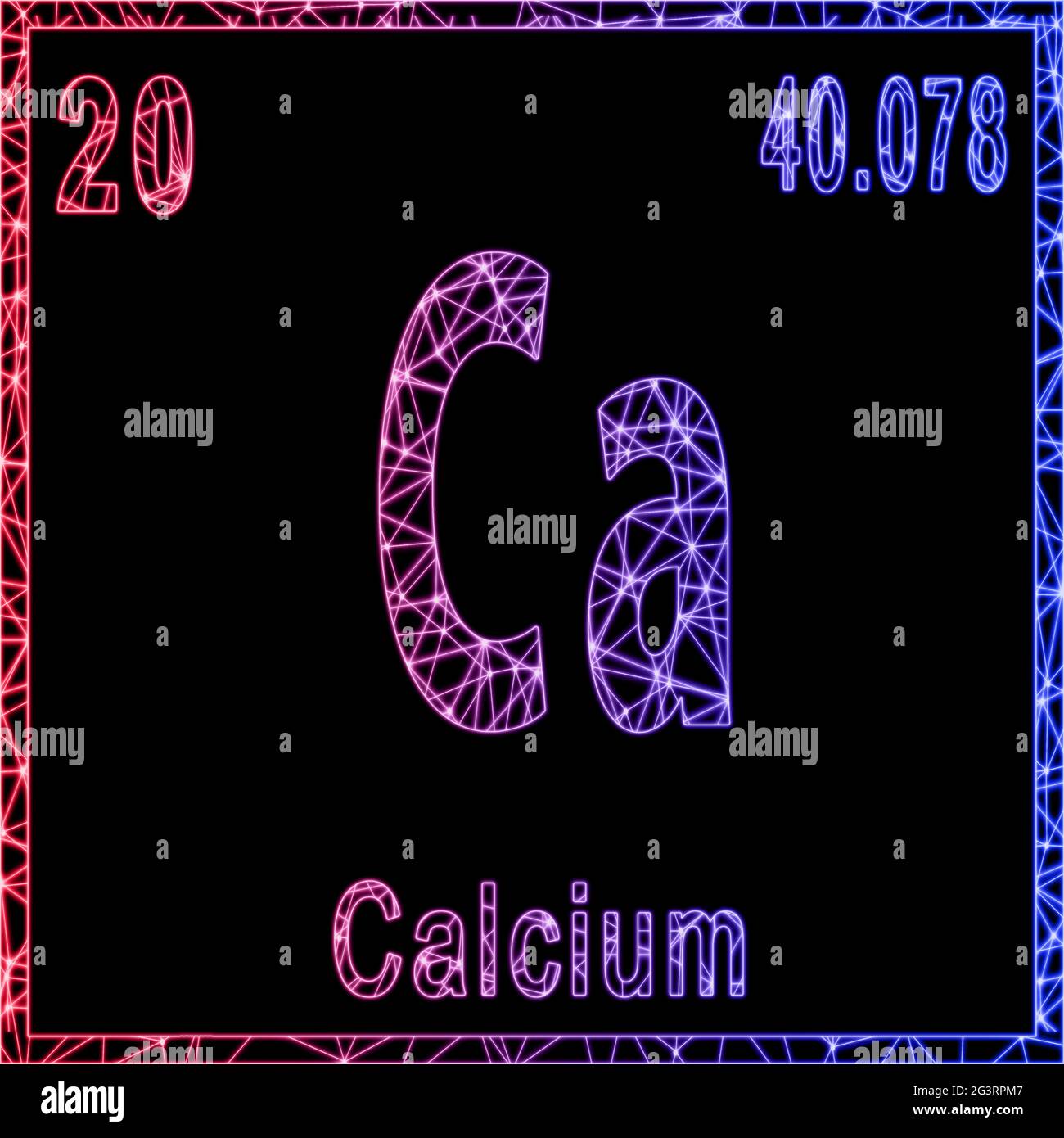 Calcium chemical element, Sign with atomic number and atomic weight ...