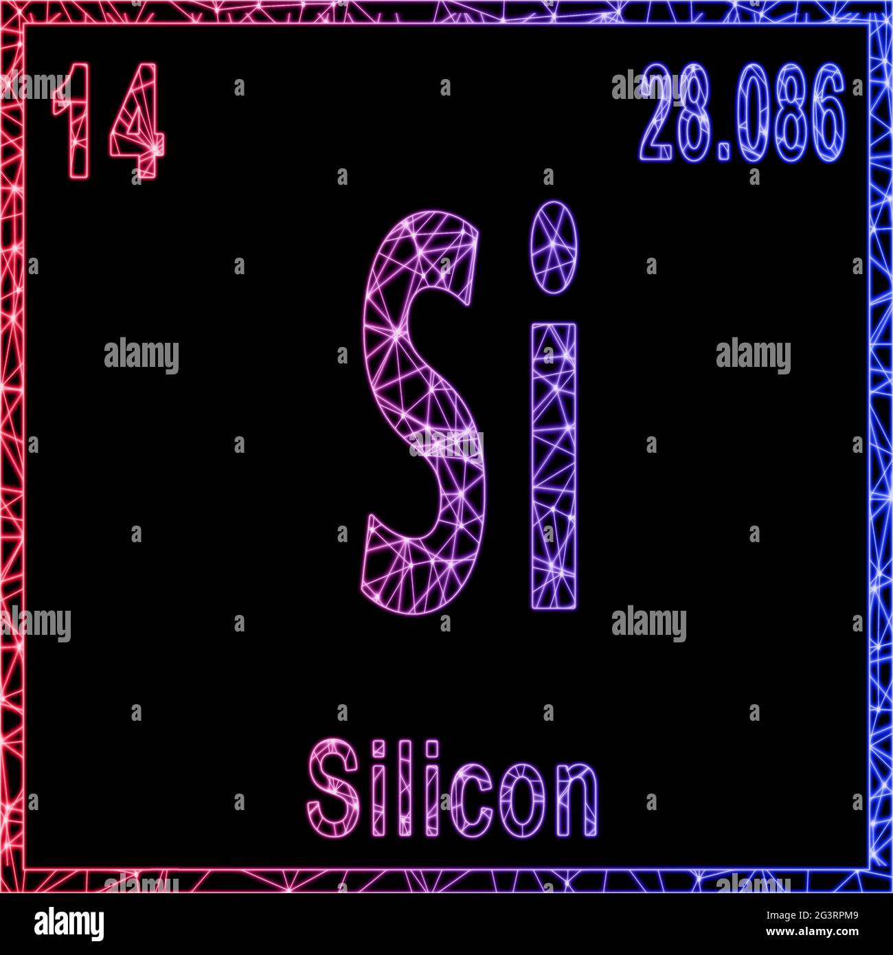 Silicon chemical element, Sign with atomic number and atomic weight Stock Photo - Alamy
