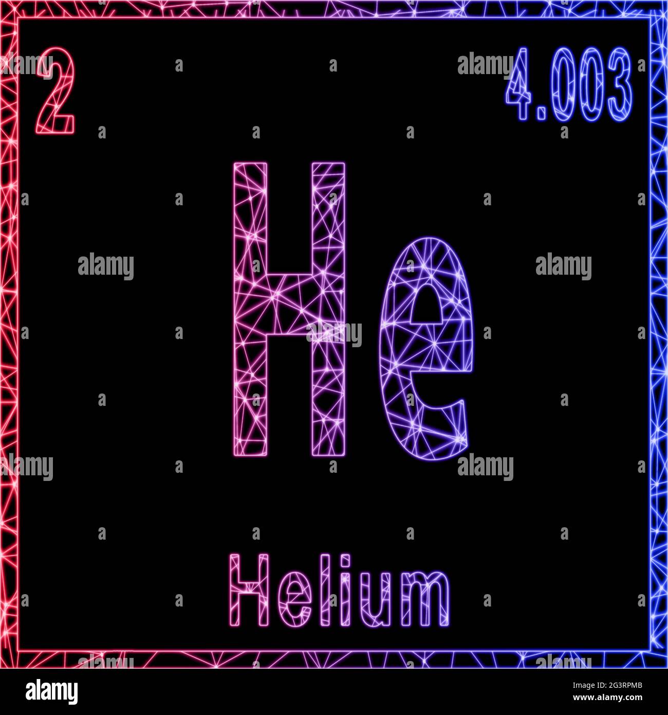Helium chemical element, Sign with atomic number and atomic weight ...