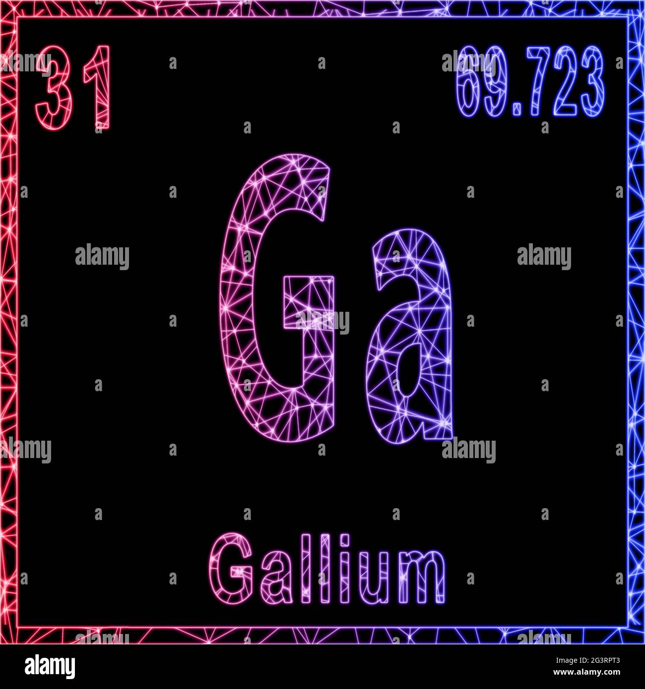 Gallium chemical element, Sign with atomic number and atomic weight ...