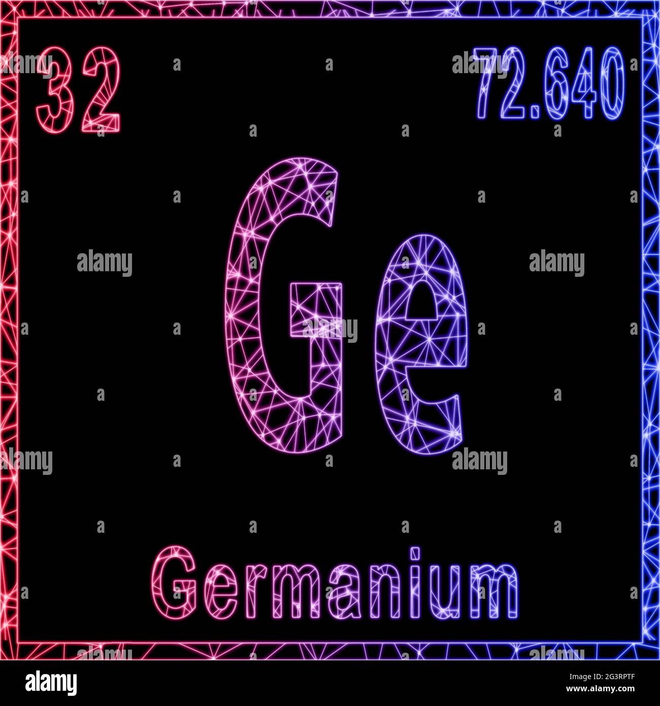 Germanium chemical element, Sign with atomic number and atomic weight ...