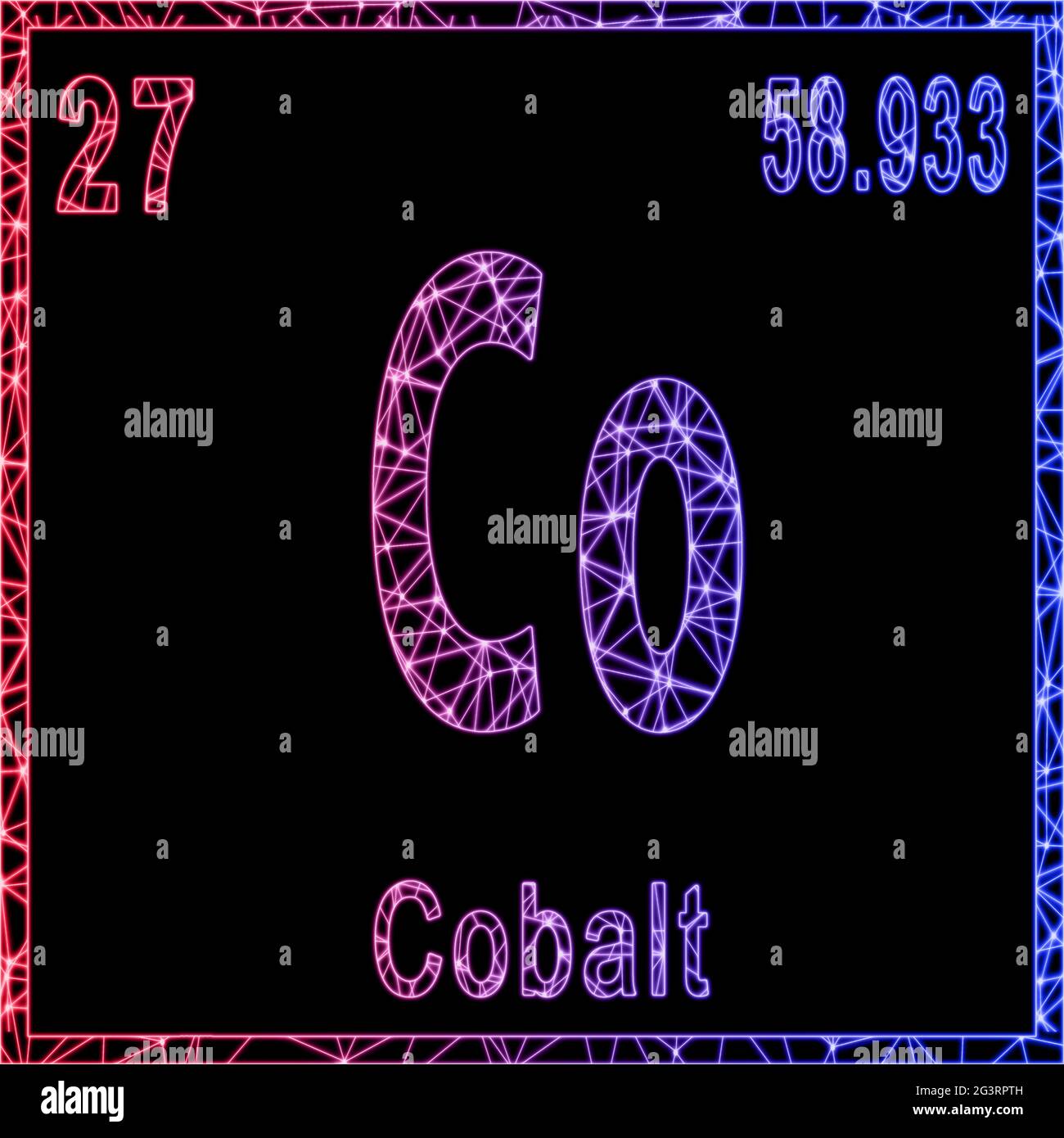 Cobalt chemical element, Sign with atomic number and atomic weight ...