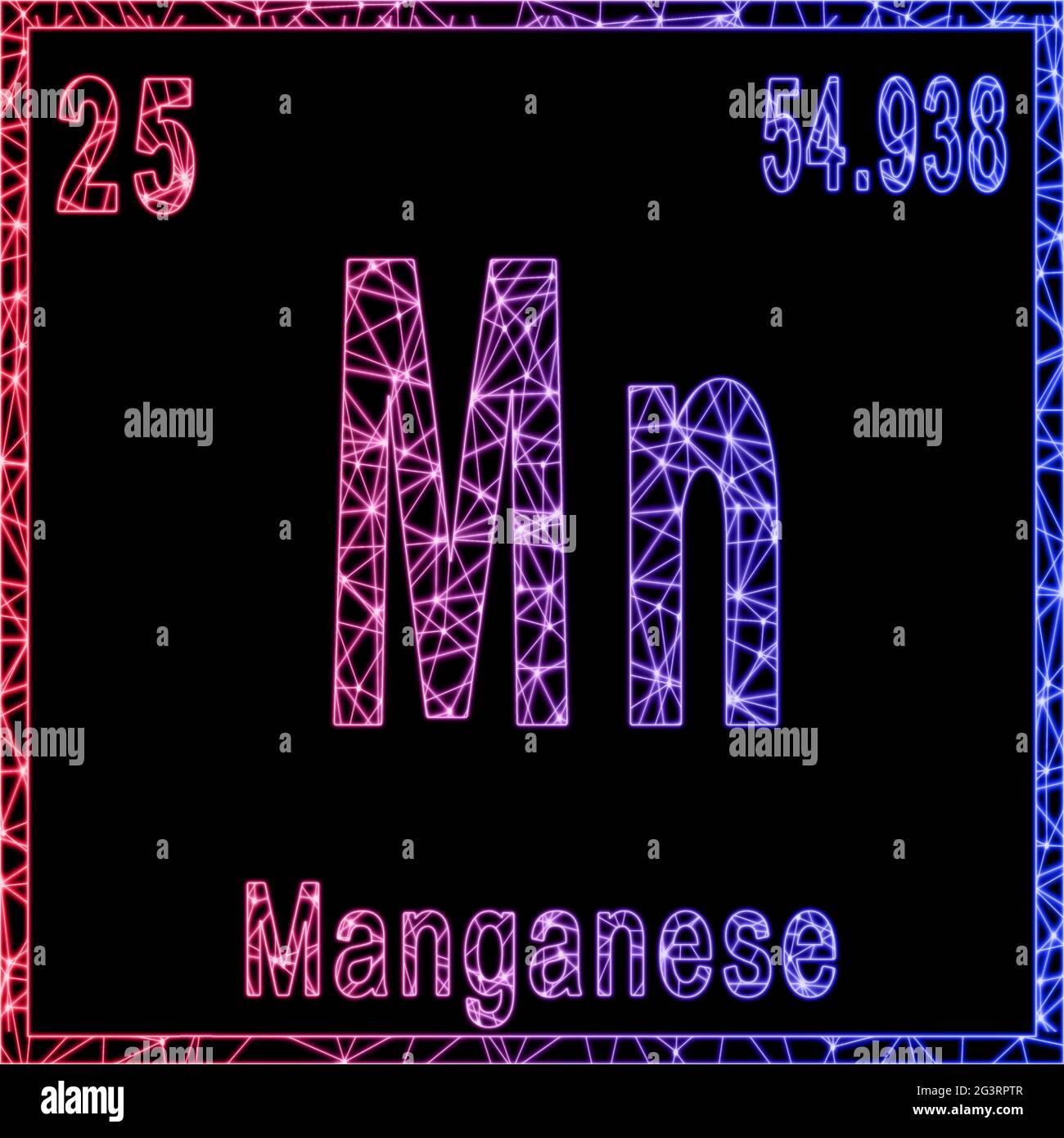 Manganese Chemical Element Sign With Atomic Number And Atomic Weight