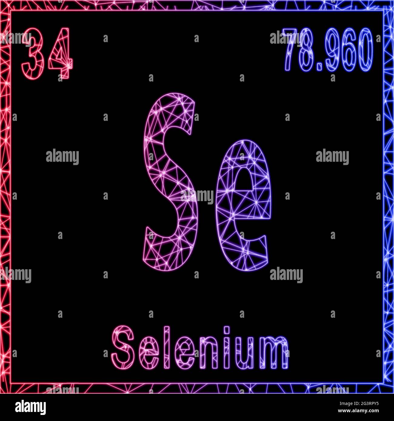 Selenium chemical element, Sign with atomic number and atomic weight ...