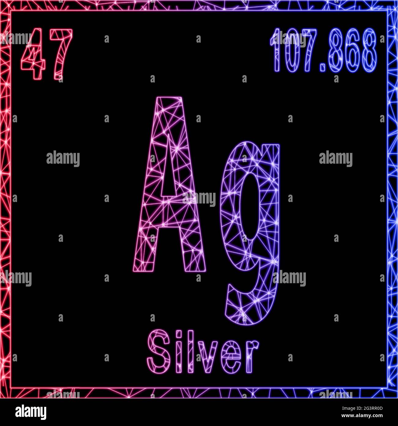 Silver chemical element, Sign with atomic number and atomic weight ...