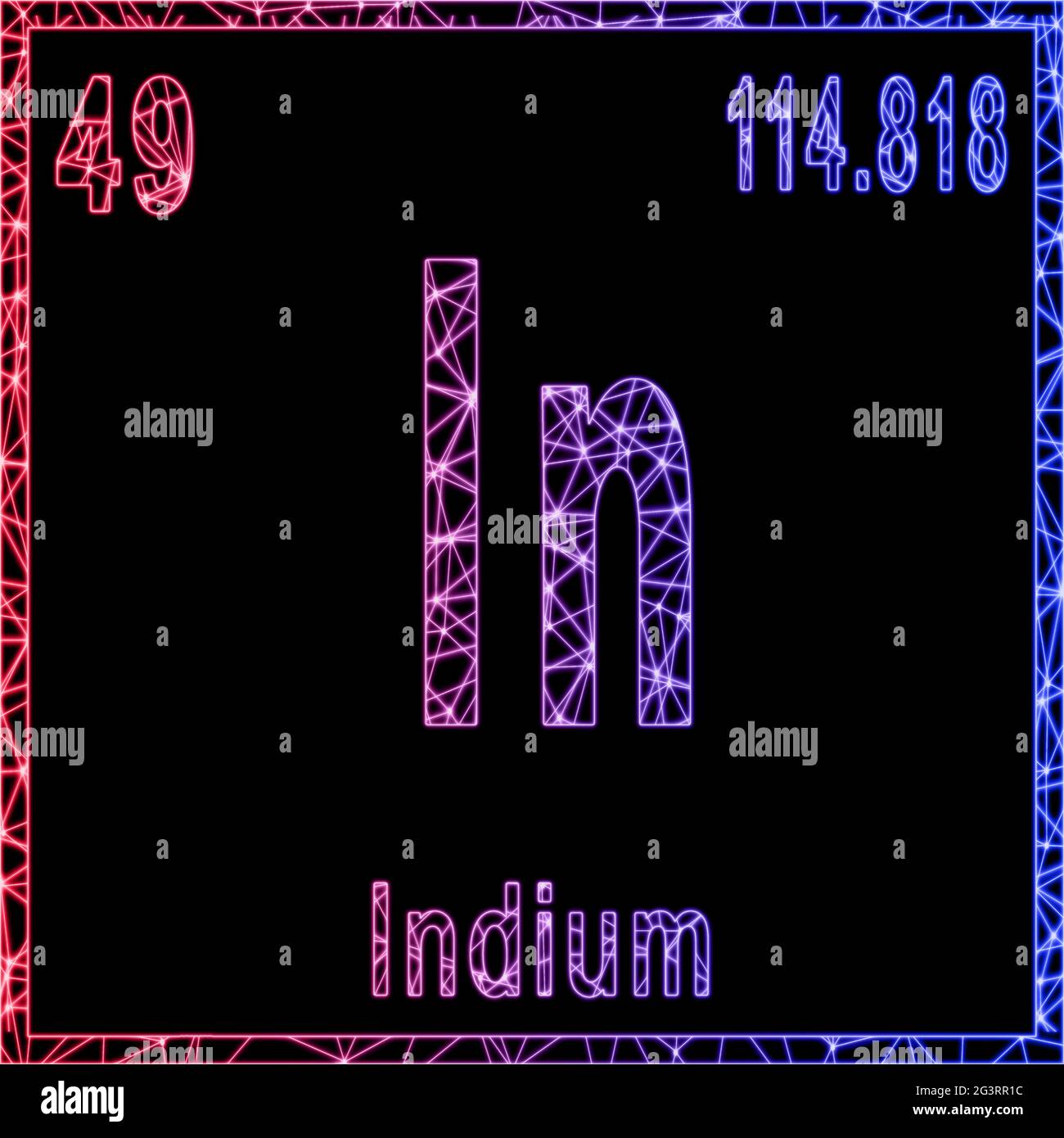 Indium chemical element, Sign with atomic number and atomic weight ...