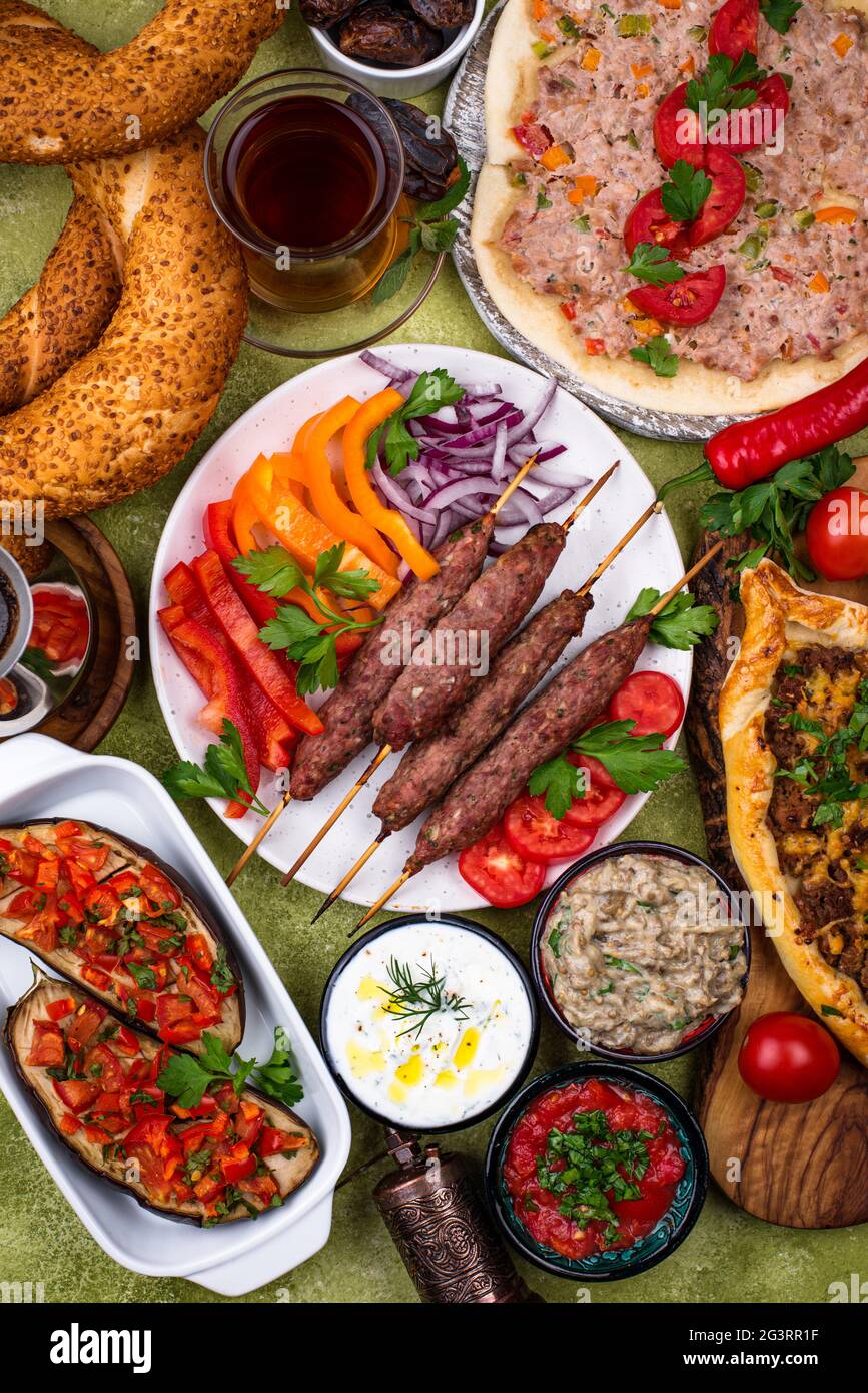 Traditional Turkish or Middle eastern dishes Stock Photo - Alamy