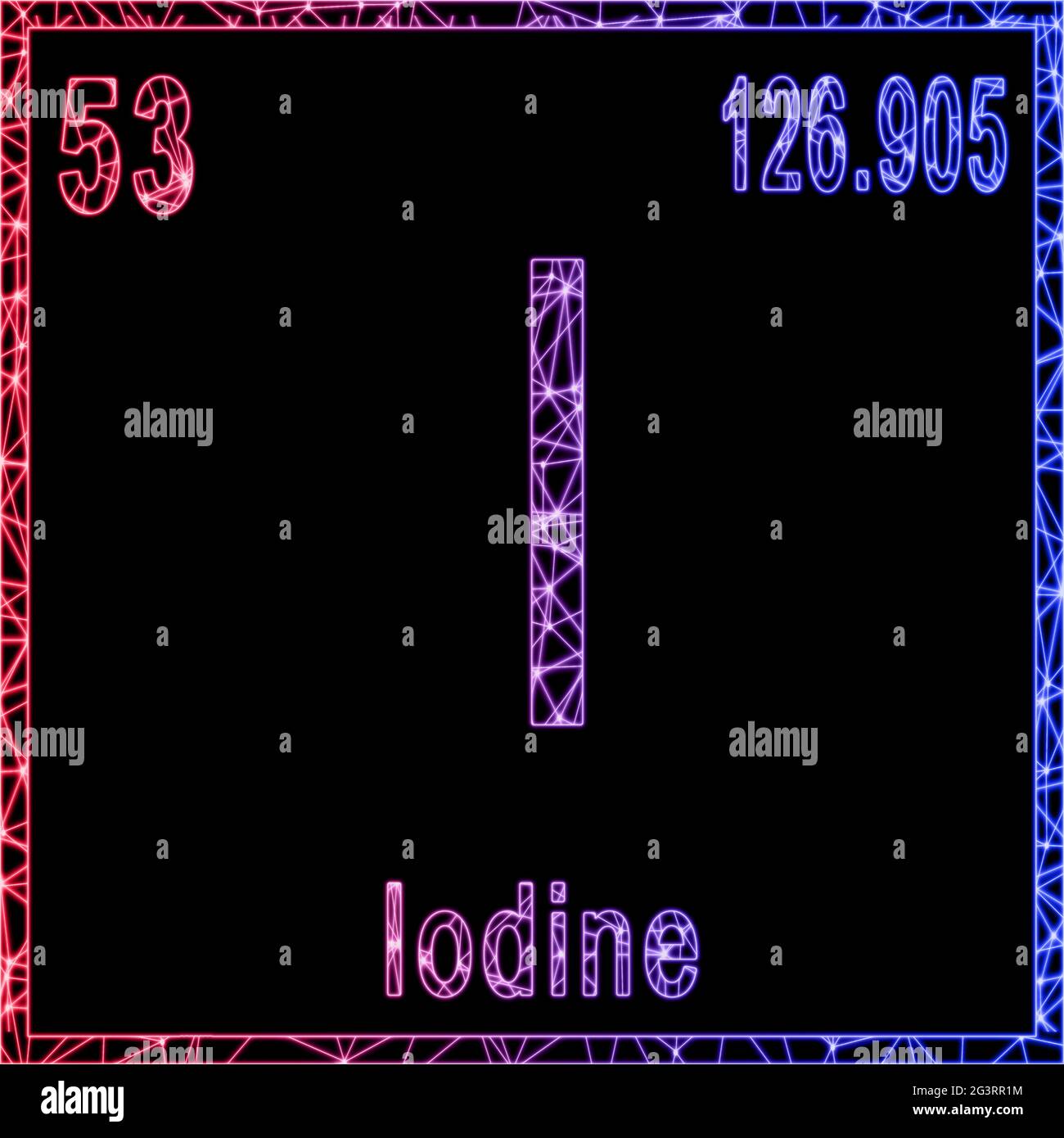 Iodine chemical element, Sign with atomic number and atomic weight ...